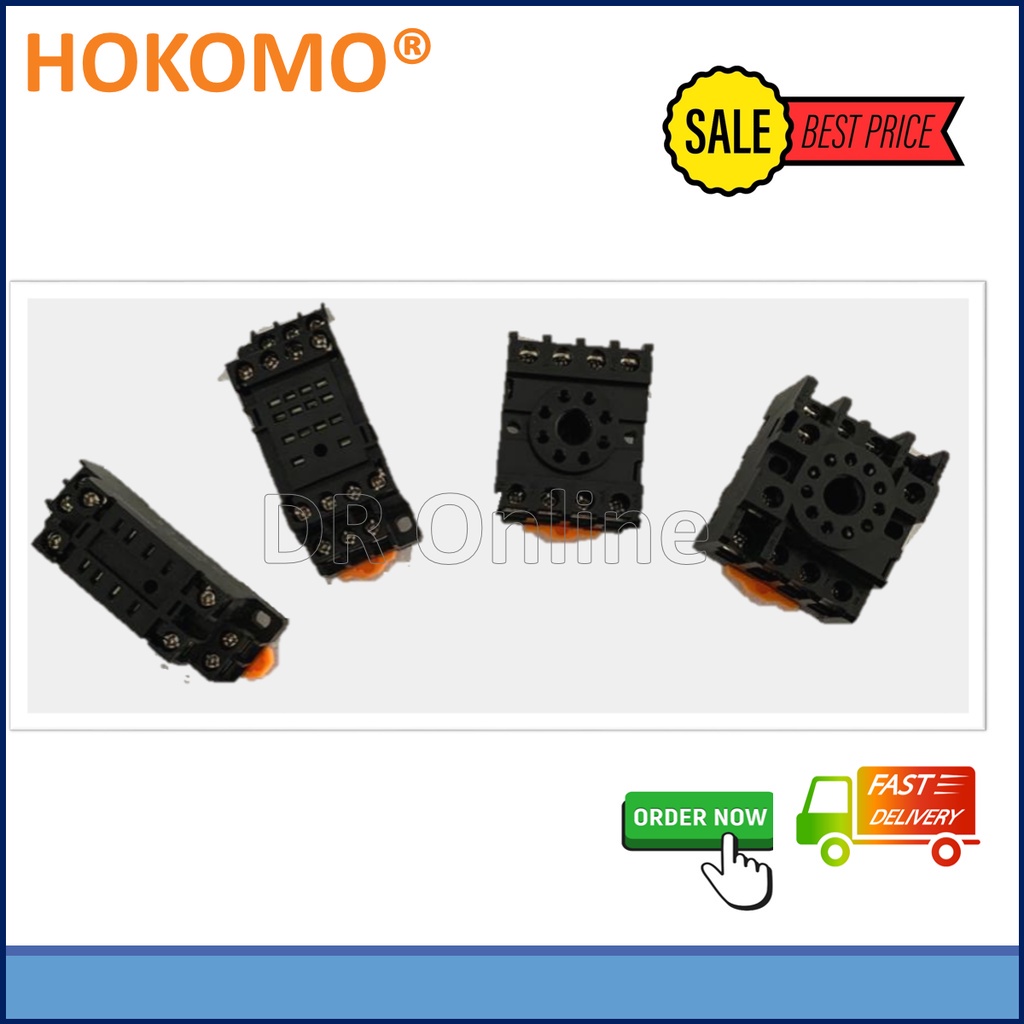 Hokomo 8Pin Round Pin Timer Relay Base Timer Base Socket BF083A-E ...