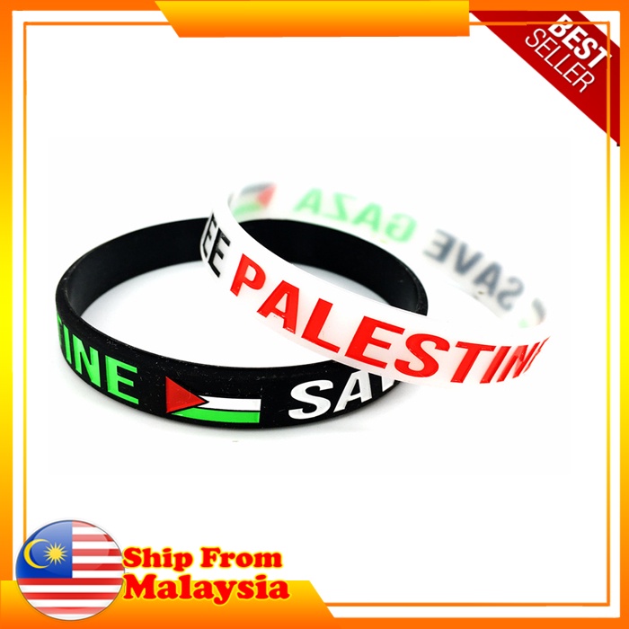 Free Palestine Save Gaza Gelang Tangan Getah Palestin Rubber Wristband ...