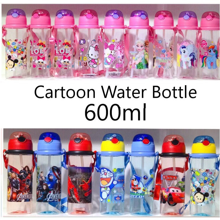 Kids 600ml cartoon Water Bottle PPSU Straw Cup Cartoon Design Cartoon Bottle | Shopee Malaysia