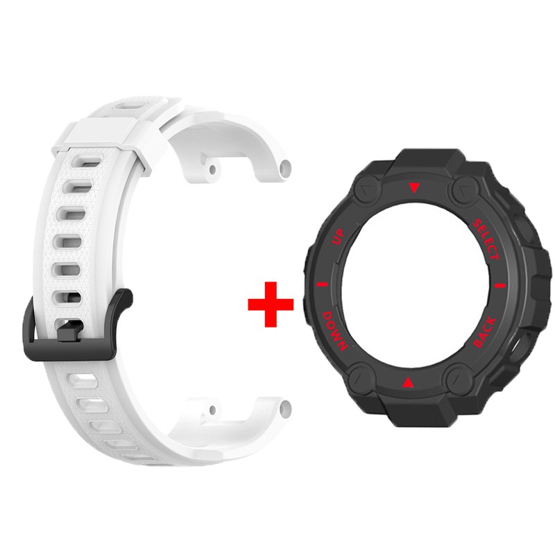 For Amazfit T Rex Pro Strap + Case Silicone Watch Band Protector bumper ...