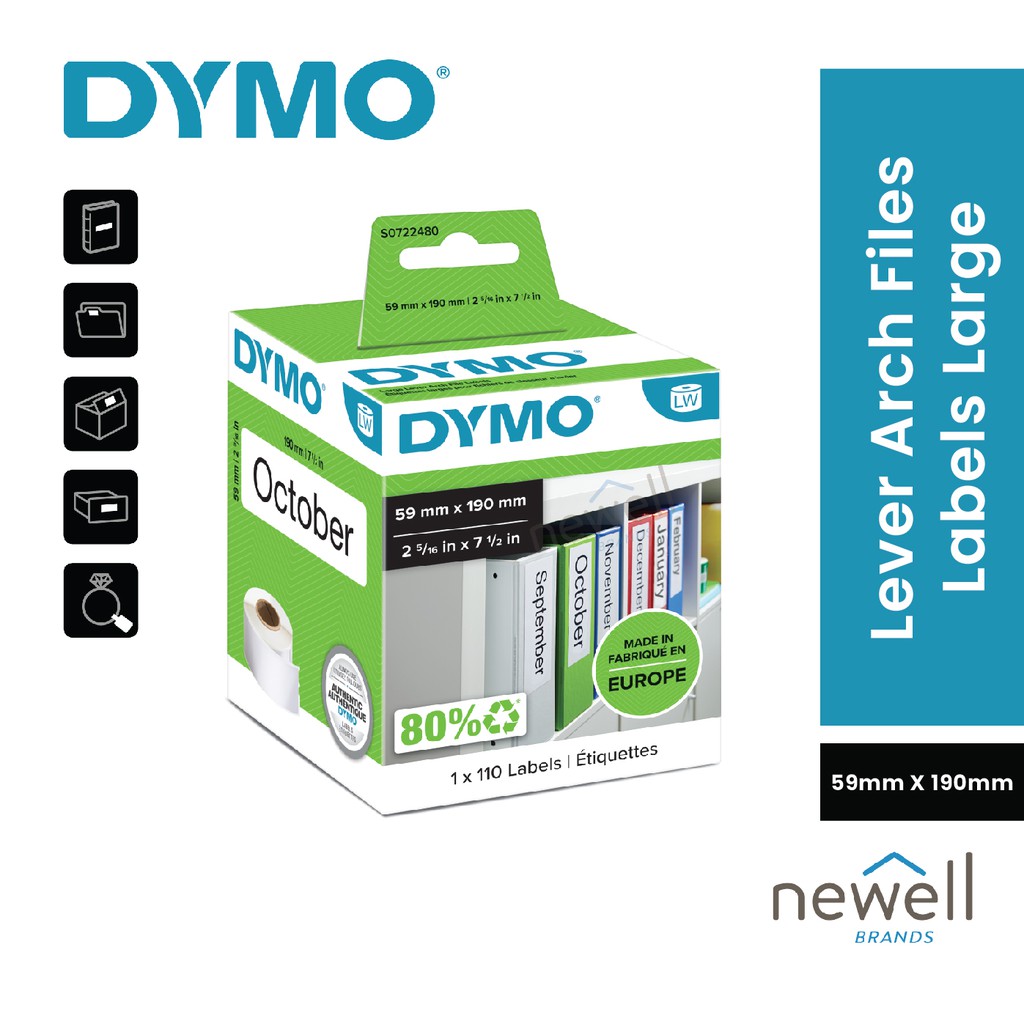 DYMO LABELWRITER LEVER ARCH FILES LABELS LARGE (190 x 59MM) | Shopee ...