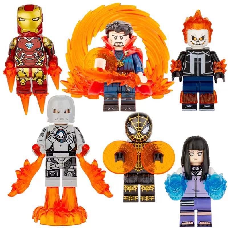 Building block minifigures Flame effect accessories minifigure nano ...