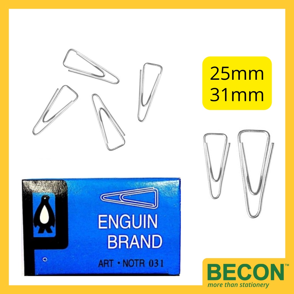 Penguin Triangle Paper Clip 25mm(S) 31mm(L) | Shopee Malaysia