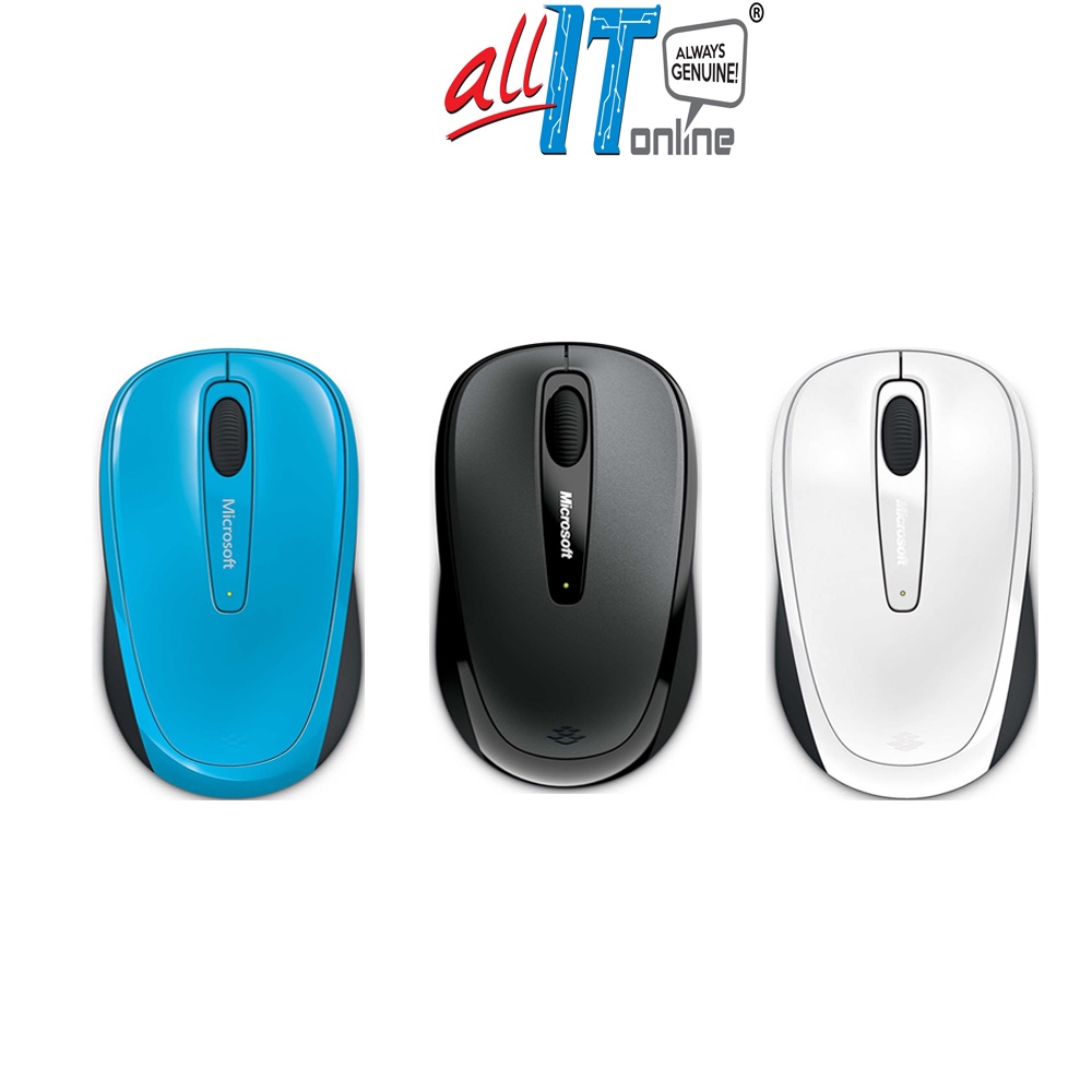 Microsoft 3500 Wireless Mobile BlueTrack Mouse - Black/Grey/Cyan Blue ...