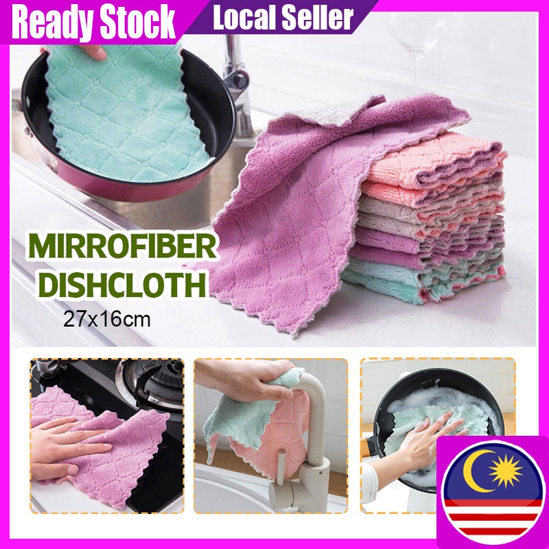 Kitchen Cleaning Cloth Scouring Pad Double Sided Rag Dish Towel Dish ...