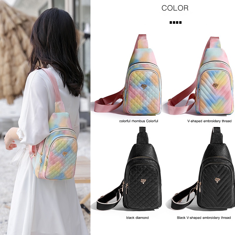 Chest Bag Female All-Match Diagonal Small Colorful Lightweight Travel ...