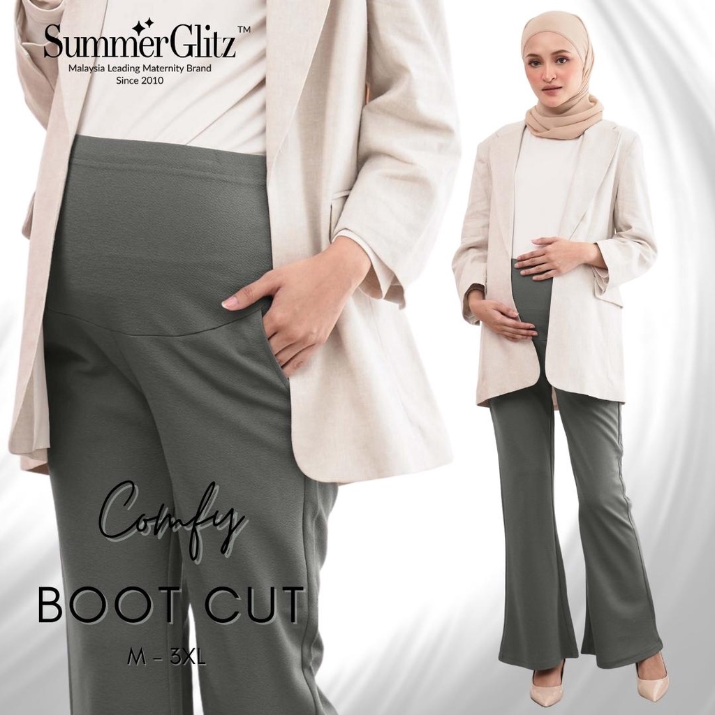 SUMMERGLITZ Maternity Pants Ironless Stretchable Comfy Bell Bottom ...