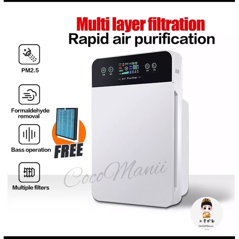 Touch Screen Air Purifier HEPA Filter Anion Pembersih Udara with For ...