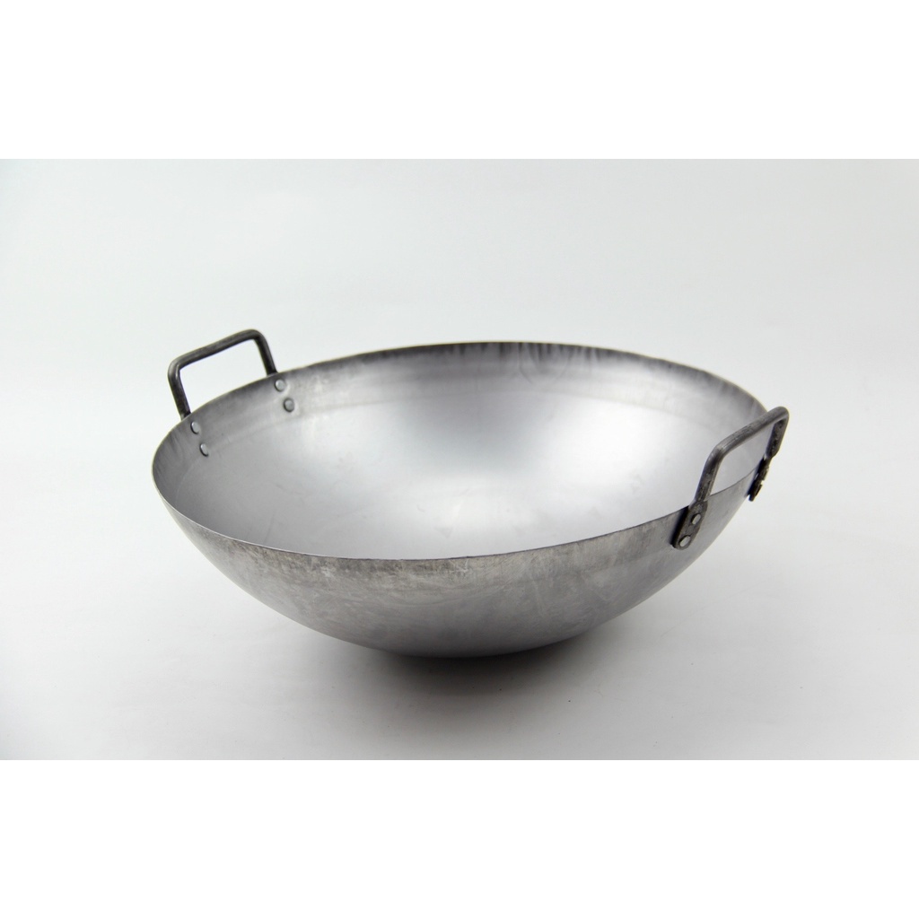 18" / 19" / 20" Deep Shape Carbon Steel Wok with Double Handle / Kuali ...