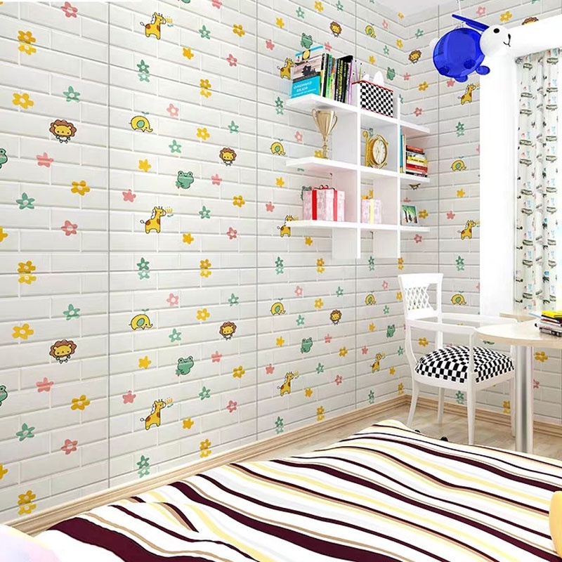BIG SIZE Sticky Wall Decor Wall paper Adhesive Wall Decor Brick Design ...