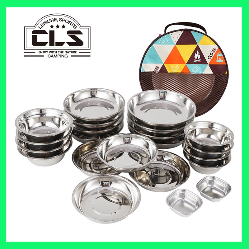 [CLS] Ready Stock 22Pcs Camping Mess Kit Outdoor Stainless Steel ...