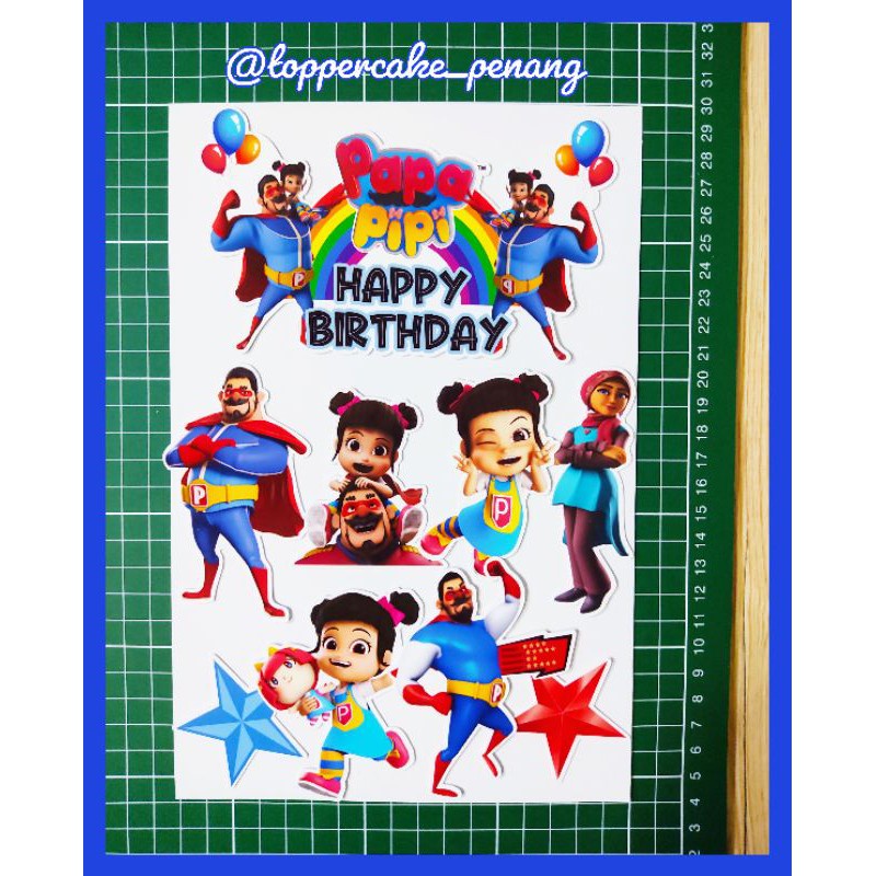 Pipi Papa Zola Happy Birthday Decoration Set Cake Topper for Birthday ...