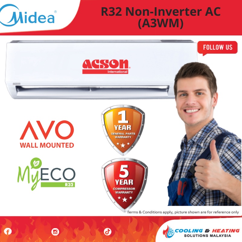 🚚 FAST DELIVERY 🚚 ACSON OR TCL 1HP/1.5HP/2HP/2.5HP/3HP Non-Inverter/Inverter R32 (A3WM10N ...