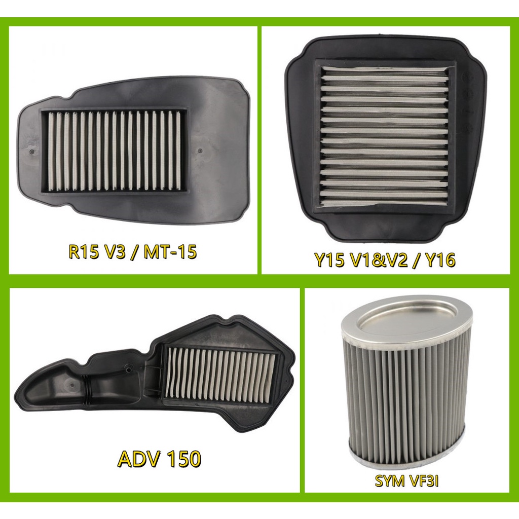 RAPIDO STAINLESS STEEL RACING AIR FILTER Y15 V1&V2/ Y16/ ADV150/ R15 V3 ...