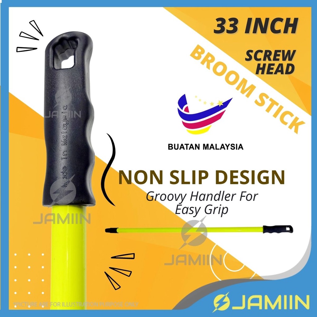 BUATAN MALAYSIA 33" Screw Stick Penyapu Broom Handle Scew Thread ...