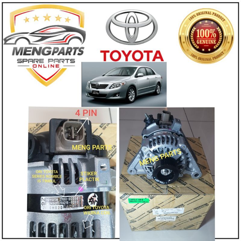 ORIGINAL TOYATA ALTIS ZZE141 1.6,ZZE142 1.8 2008Y-2013Y,WISH ZGE20 1.8 ...