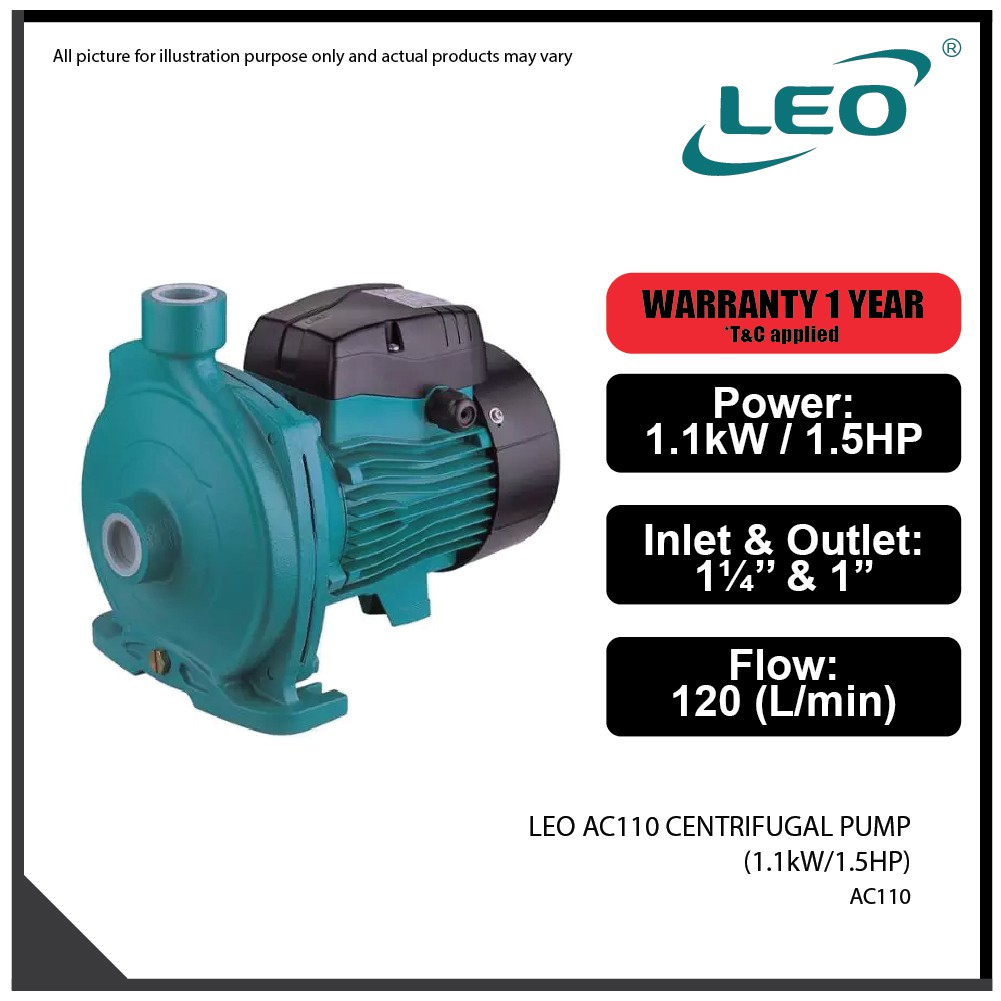 LEO AC110 CENTRIFUGAL PUMP (1.1kW/1.5HP) | Shopee Malaysia
