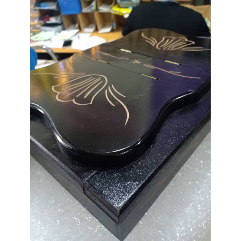 Rehal Box Holder 2 in 1 Hitam Ukiran Kayu Hantaran/Gift Cantik Mewah ...