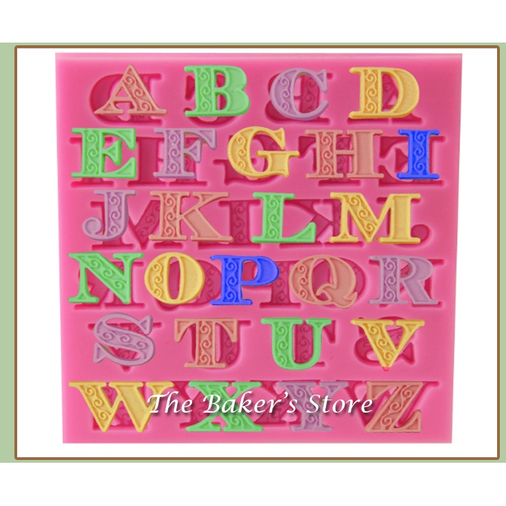 ABC alphabet silicone mould fondant jelly chocolate dessert birthday ...