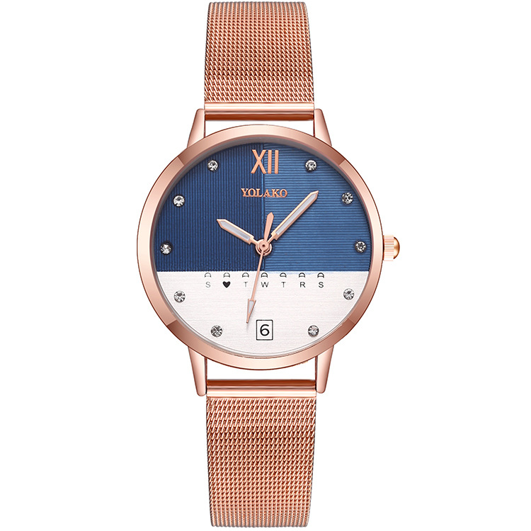 Yolako Korean alloy mesh watch fashion multicolor lattice Diamond ...