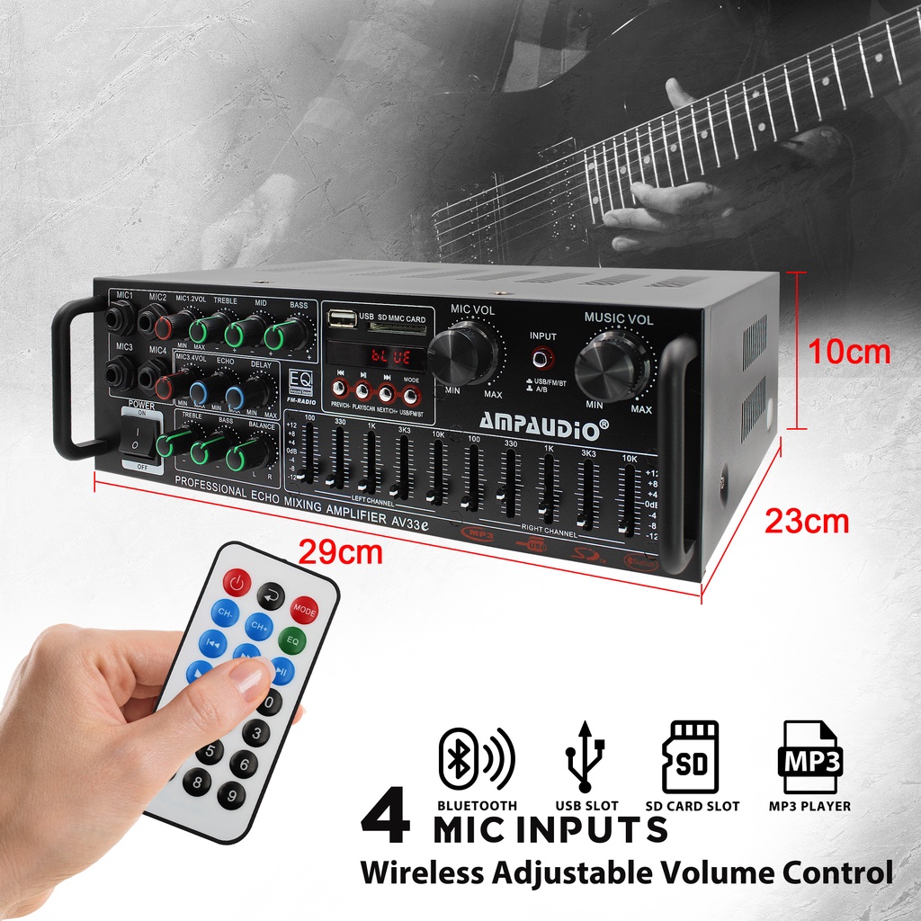 (Ready Stock) Karaoke Amplifier Ampaudio AV33E Bluetooth Stereo ...