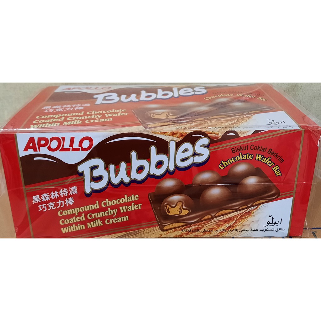 Apollo Bubbles Chocolate Wafer Bar (No.A1088)(32g x 24Pcs) | Shopee ...