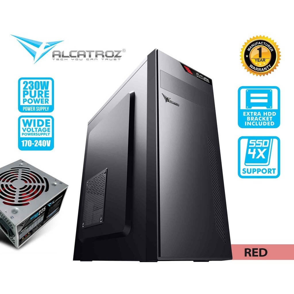 Alcatroz Futura Black N2000 ATX PC Case with 450 Watts Power Supply PC ...