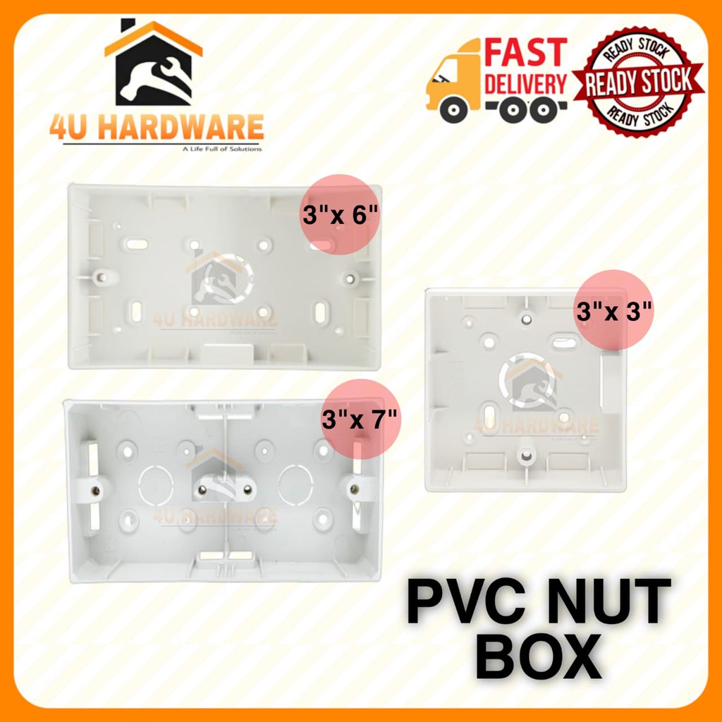 PVC Nut Box / Switch Base / Switch Box Socket (White) | Shopee Malaysia