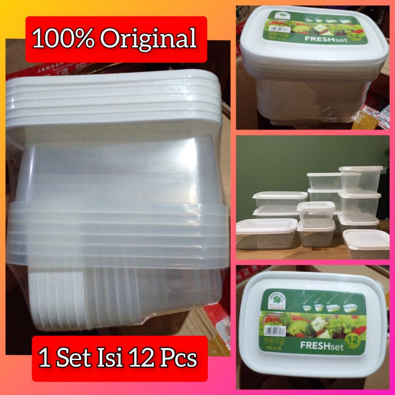 Green Leaf Food Container Fresh Set Of 12 pcs | Shopee Malaysia