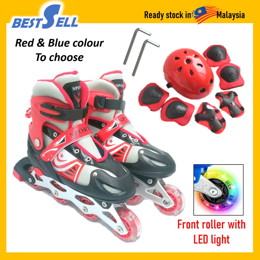 ROLLER BLADE INLINE SKATE WITH LED LIGHT COMPLETE SET | Shopee Malaysia