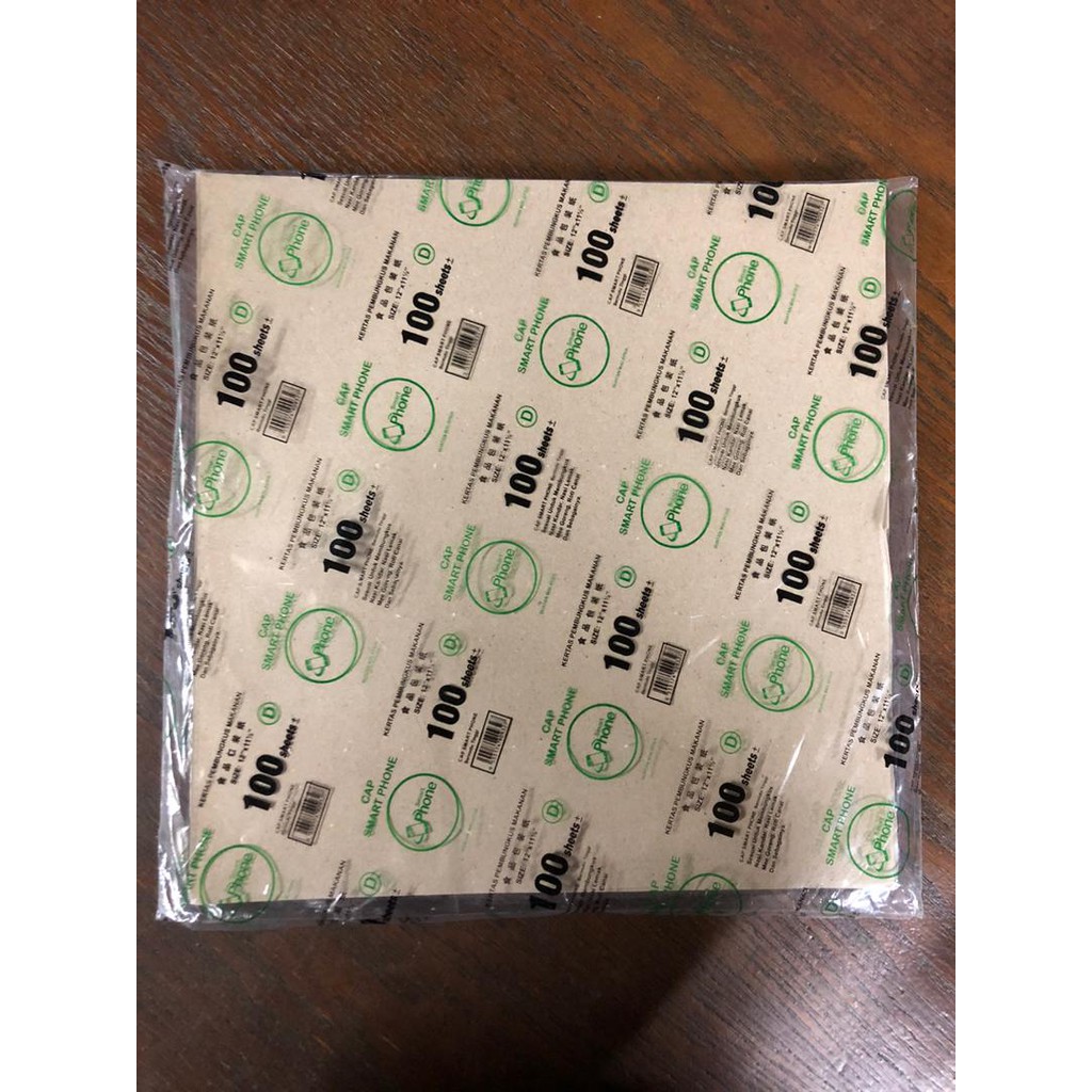 TAPAU - [100pcs± ] Hawker Brown Paper Wrap / Kertas Bungkus Nasi / Nasi ...