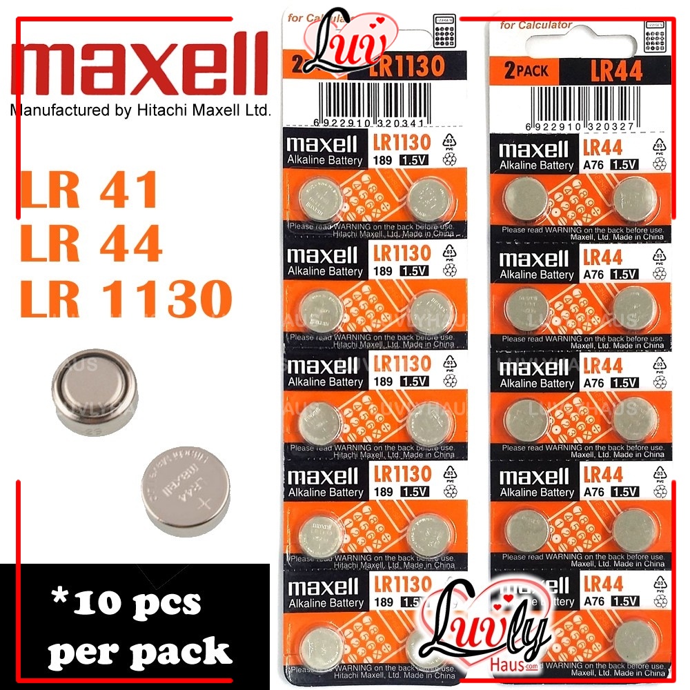 Maxell GENUINE LR41 LR44 LR1130 10PCS Button / Coin Cell Alkaline Battery | Shopee Malaysia