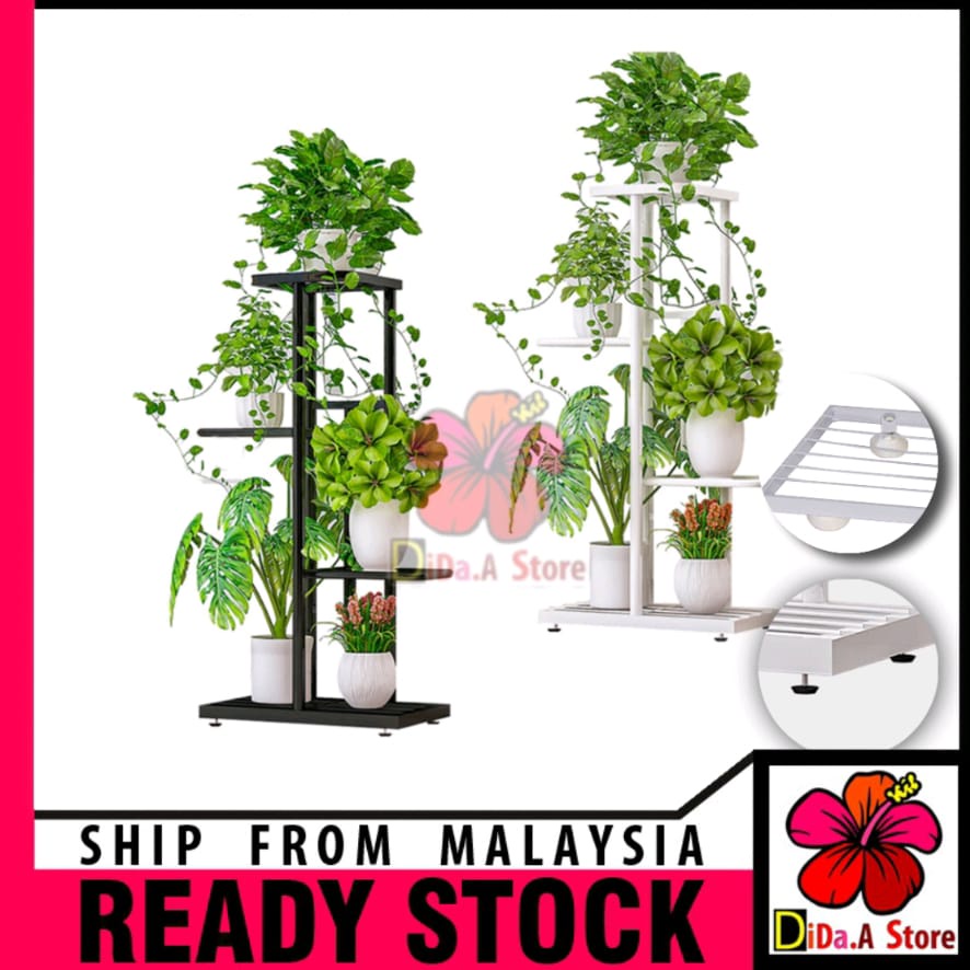 Rak Pasu Bunga 4 Tingkat Besi Steel / Rak Pokok Sayur Buah-Buahan / Rak ...