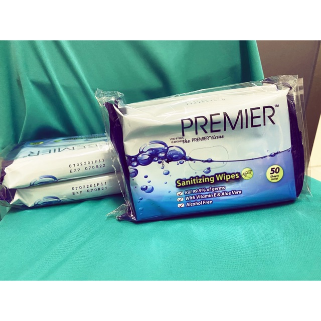 Premier Sanitizing Wipes / Wet Tissue 湿纸巾 50's x 2pkts | Shopee Malaysia