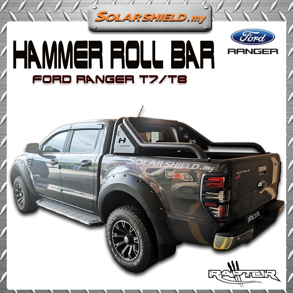 Ford Ranger T7/T8, Wildtrack, Raptor 4x4 Hammer Roll Bar Sport Bar ...