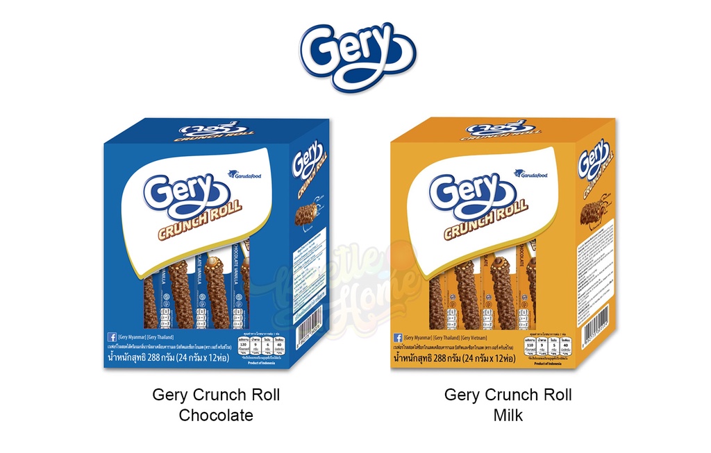 Gery Crunch Roll 24g x 12pcs Wafer Roll With Caramel & Chocolate ...