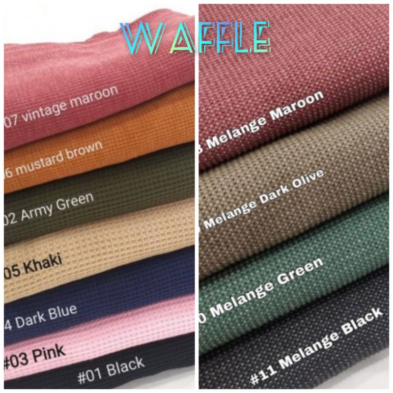 903222 Cotton Fabric WAFFLE Knit. Kain knit. Half (Setengah) meter ...