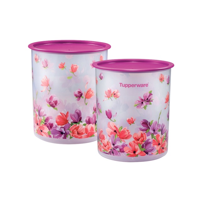 Tupperware Garden Blooms One Touch Canister Medium (2pcs) 3L | Shopee Malaysia