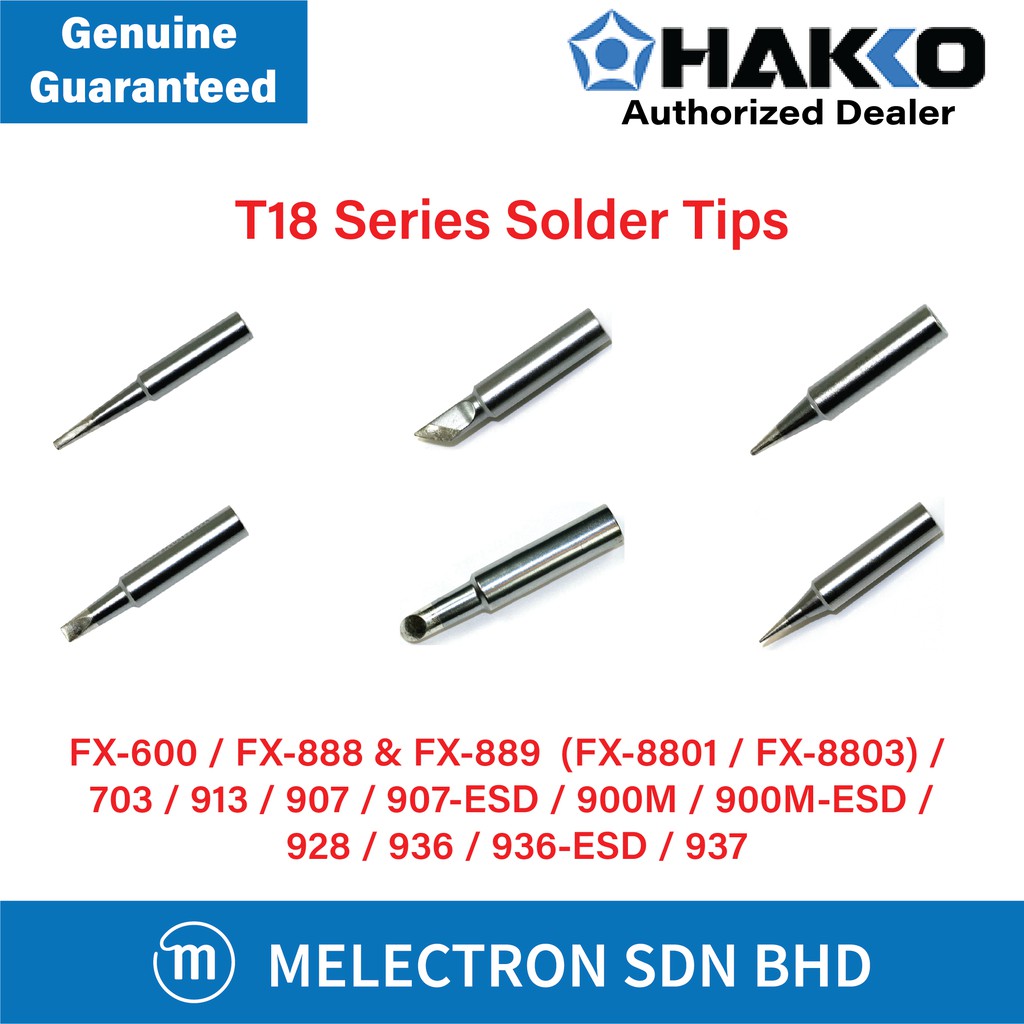 HAKKO Replacement Parts for FX-888D Digital Soldering Station ( T18 ...