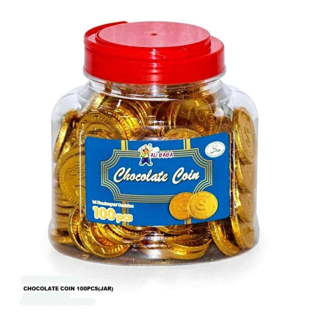 CHOCOLATE COIN GOLD COIN 100PCS | Shopee Malaysia