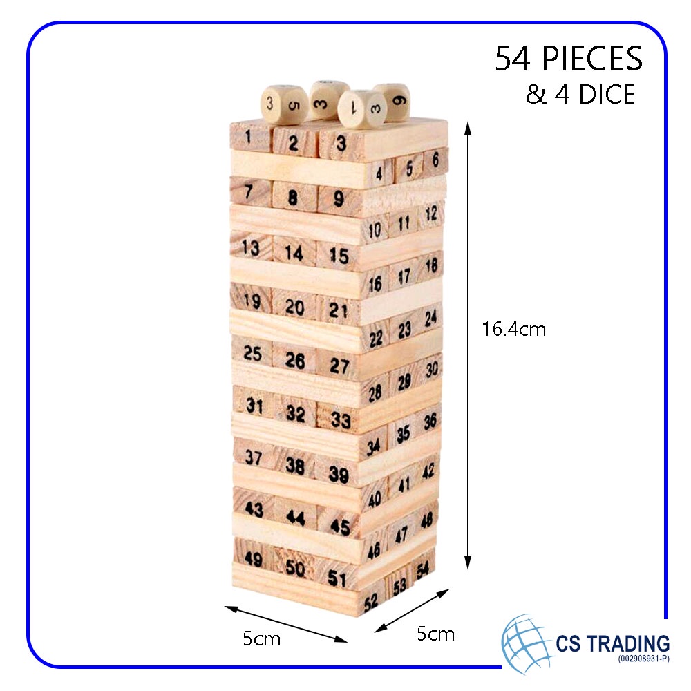 54 / 69 Pieces Wooden Stacking Block / Tower Toy / Block | Shopee Malaysia