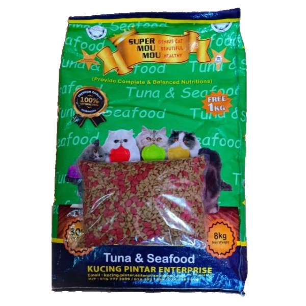 SUPER MOU MOU- TUNA SEAFOOD 9KG ORIGINAL PACK (MAKANAN KUCING MURAH ...