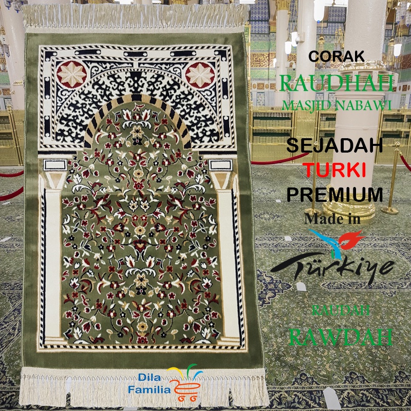 Sejadah Raudhah Turki Tebal Bunga Corak Raudah Masjid Nabawi Madinah ...