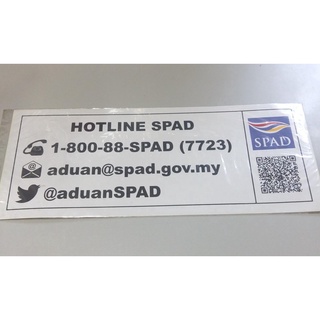 STICKER HOTLINE SPAD with QR Code Sticker For Lorry | Shopee Malaysia