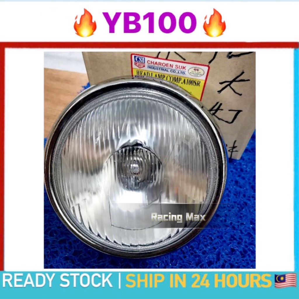 YAMAHA YB100 YB 100 YB-100 FRONT HEAD LAMP ASSY HEAD LIGHT ASSY LAMPU ...