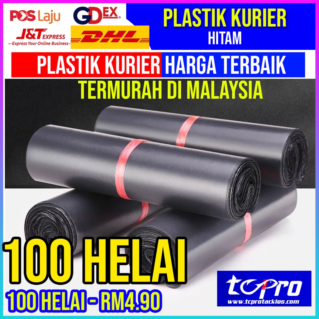 Plastik Kurier Tanpa Poket Hitam Poslaju JNT Gdex Skynet DHL ShopeeX ...