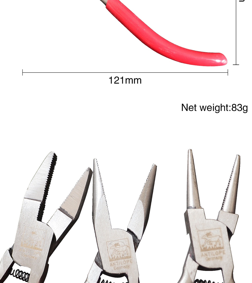 Precision Needle Nose Pliers with Spring-Loaded Flat Round Jaws and ...