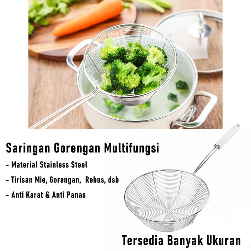 Full stainless concave parabola chicken noodle strainer / noodle scoop ...