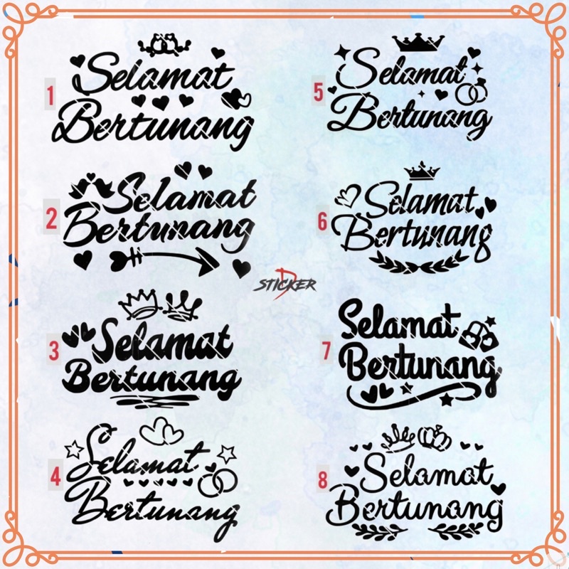 Sticker balloon SELAMAT BERTUNANG (29) size A5-A4 | Shopee Malaysia