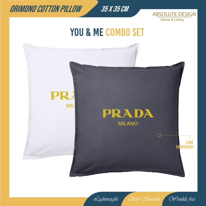 Prada Milano Design Sulam Design - Square Sofa Throw Pillow Bantal With ...